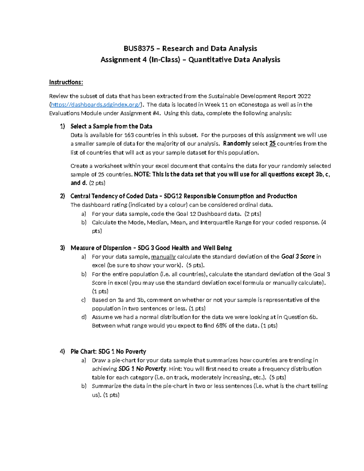 BUS8375 Assignment #4: Quantitative Data Analysis W24 - Studocu