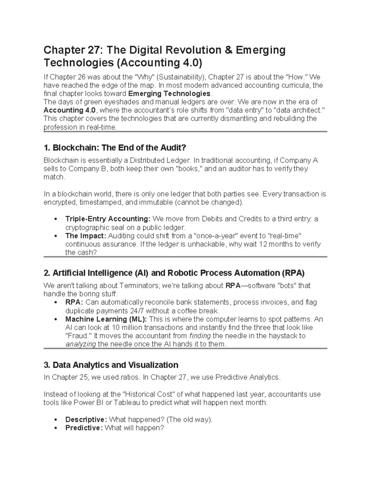 Chapter 27: The Digital Revolution in Accounting 4.0 - Studocu