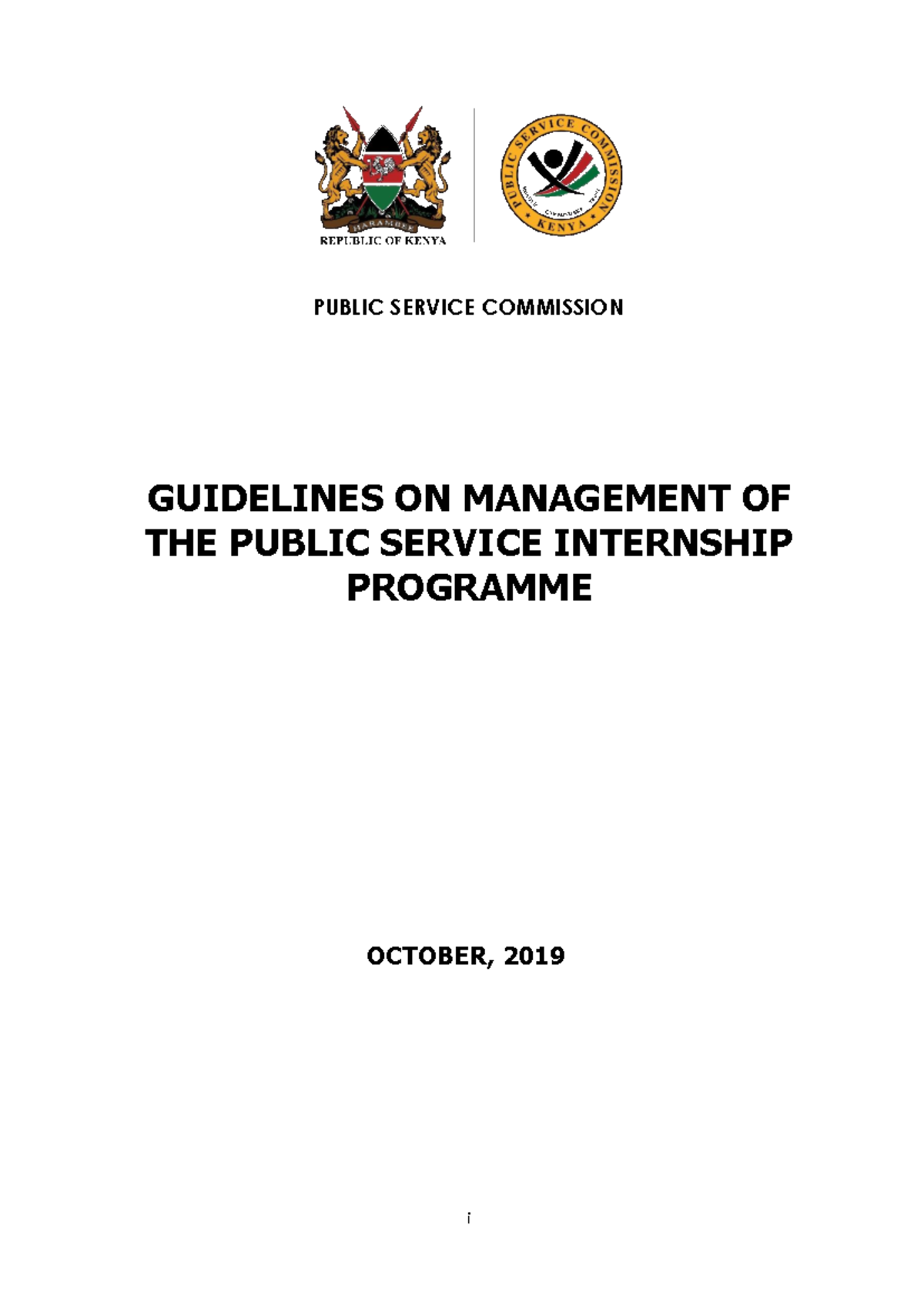 Guidelines for Managing Public Service Internship Programme (PSIP ...