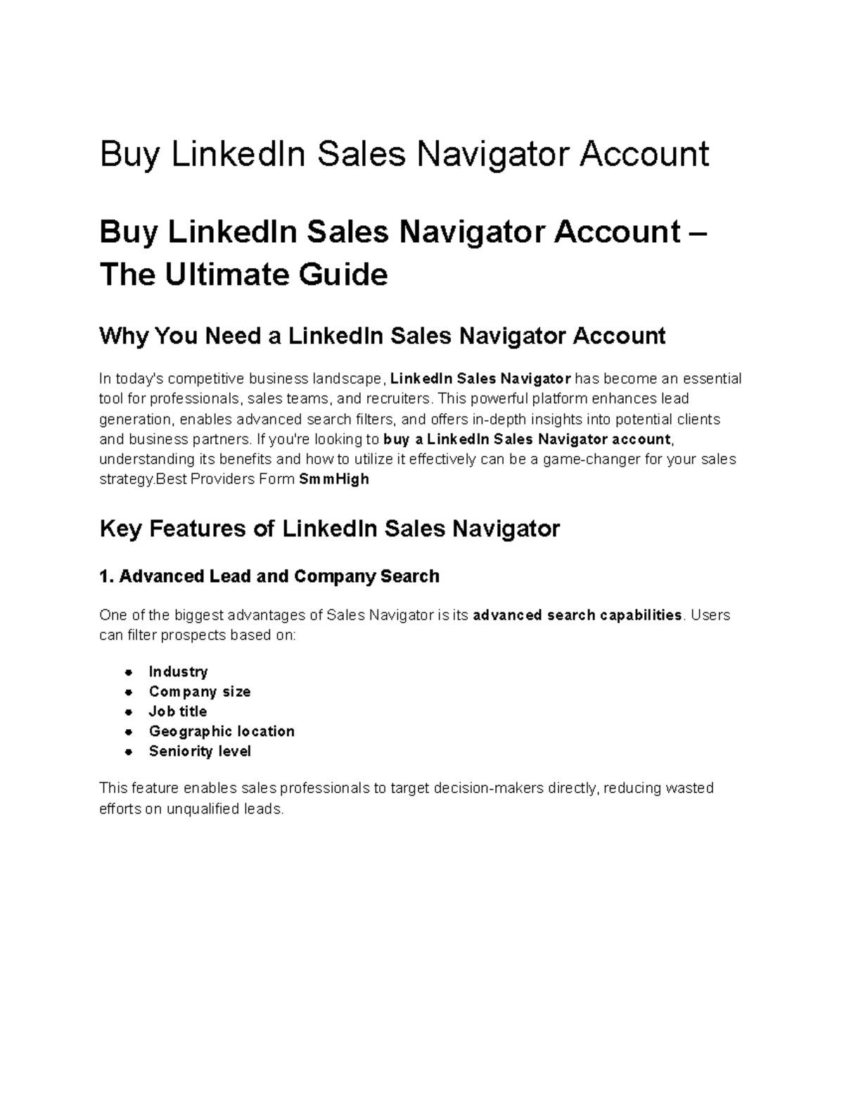 Buy Linked In Sales Navigator Account - Buy LinkedIn Sales Navigator ...