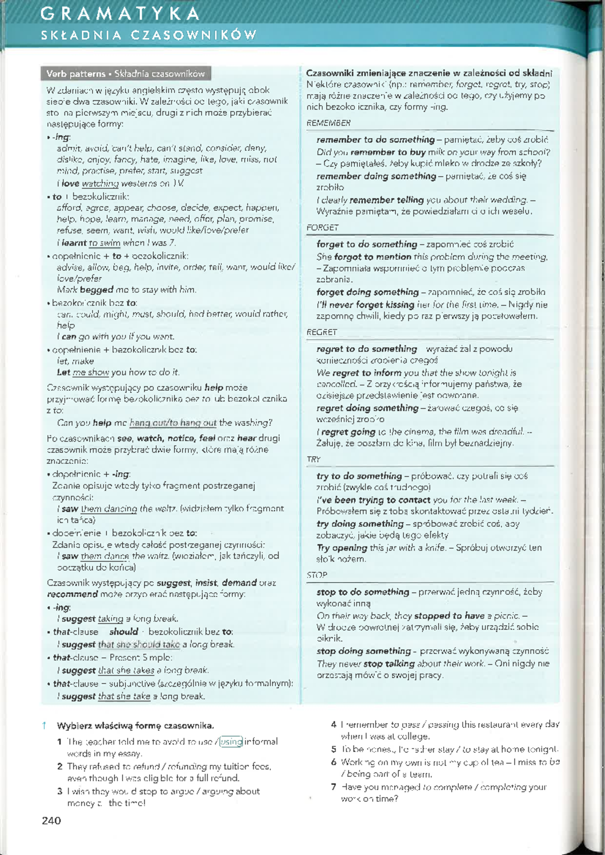 GRAMATYKA SKŁADNIA CZASOWNIKÓW - Czasowniki i ich znaczenie - Studocu