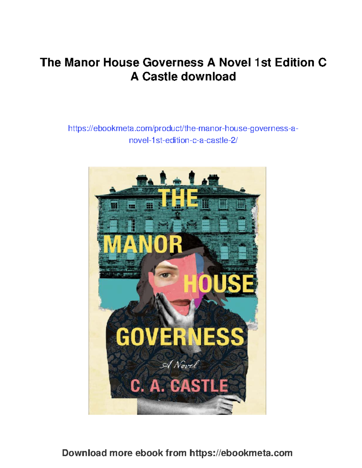 The Manor House Governess: A Novel (1st Ed.) by C.A. Castle - Studocu