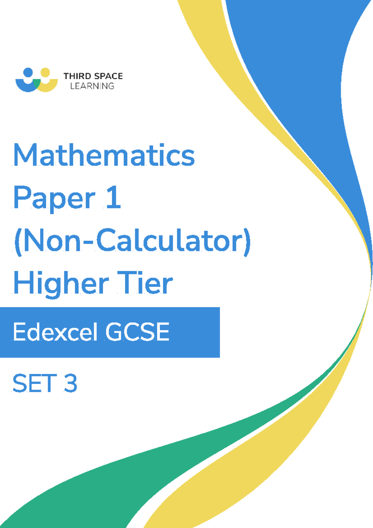 Edexcel GCSE Math Paper 1 - Higher Tier - Set 3 (Non-Calculator) - Studocu