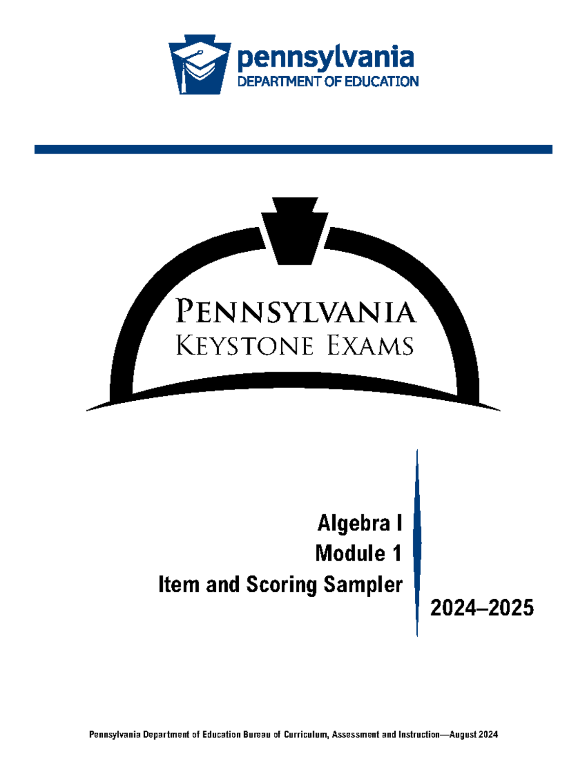 Keystone Algebra I Module 1 Item & Scoring Sampler - Aug 2024 - Studocu