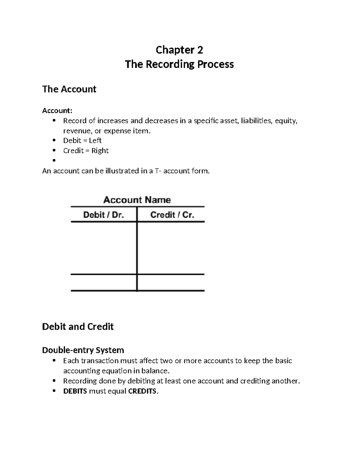 Chapter 2: The Recording Process - ACT 201 Class Notes Summary - Studocu