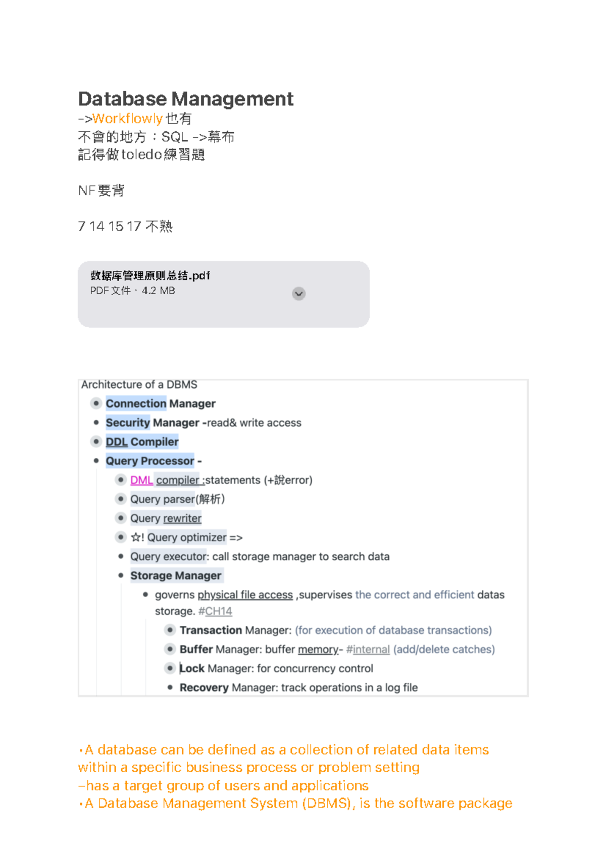 Database Management (DBMS) Principles Summary and Key Concepts - Studocu