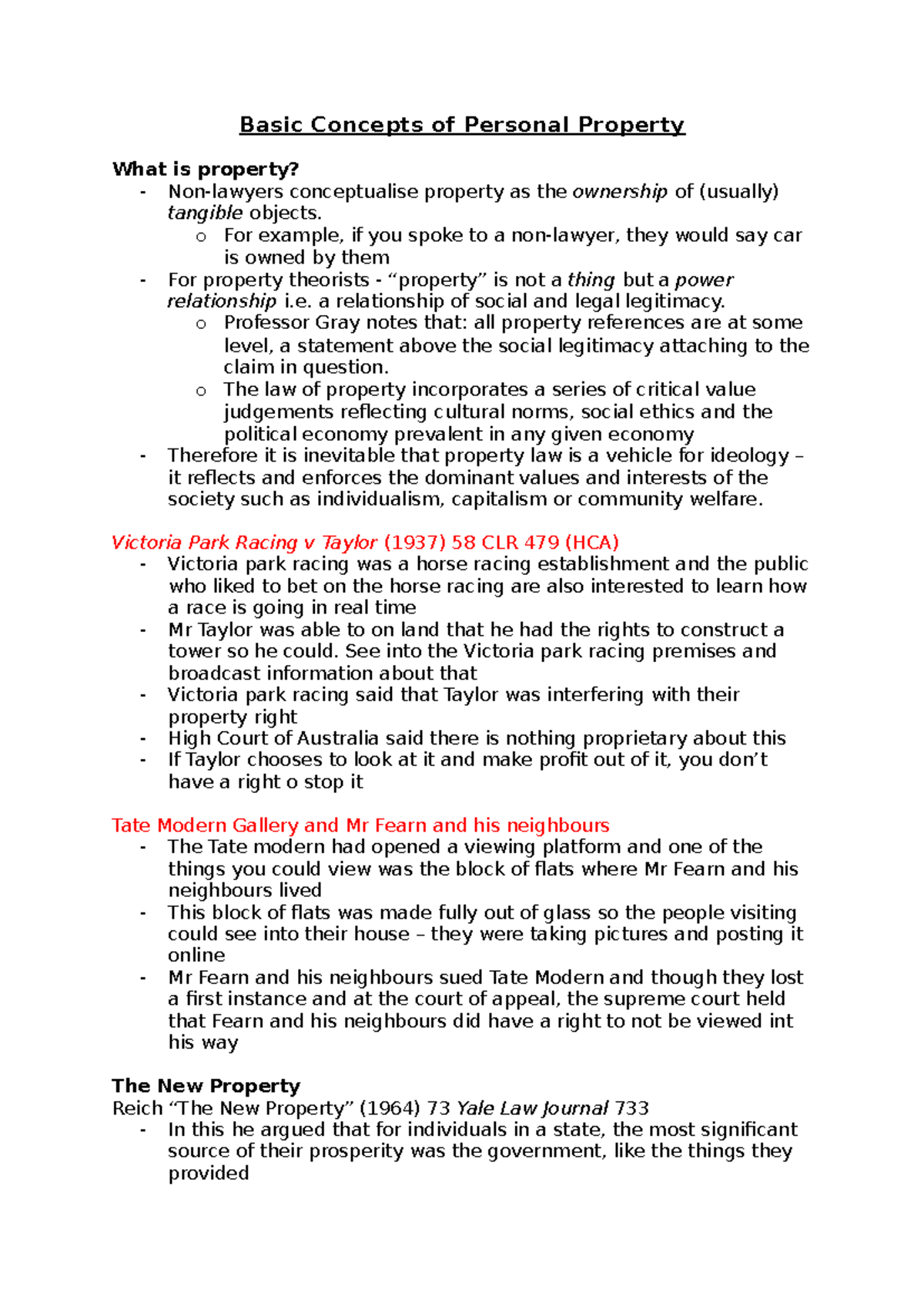 Basic Concepts of Personal Property - o For example, if you spoke to a ...