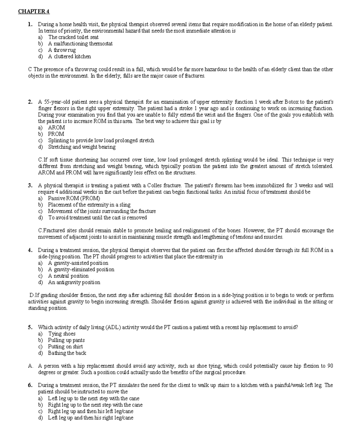 Fortinberry - Chapter 4: Key Concepts in Physical Therapy Interventions - Studocu