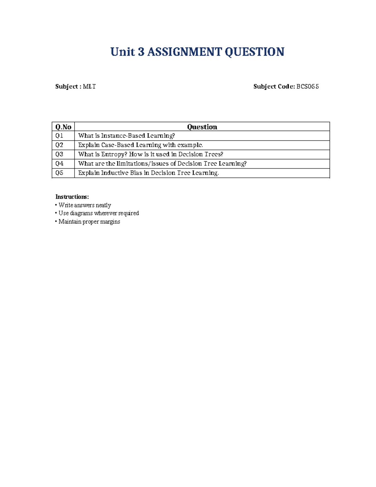 09 Unit 3 Assignment - Machine learning - Machine Learning Techniques ...