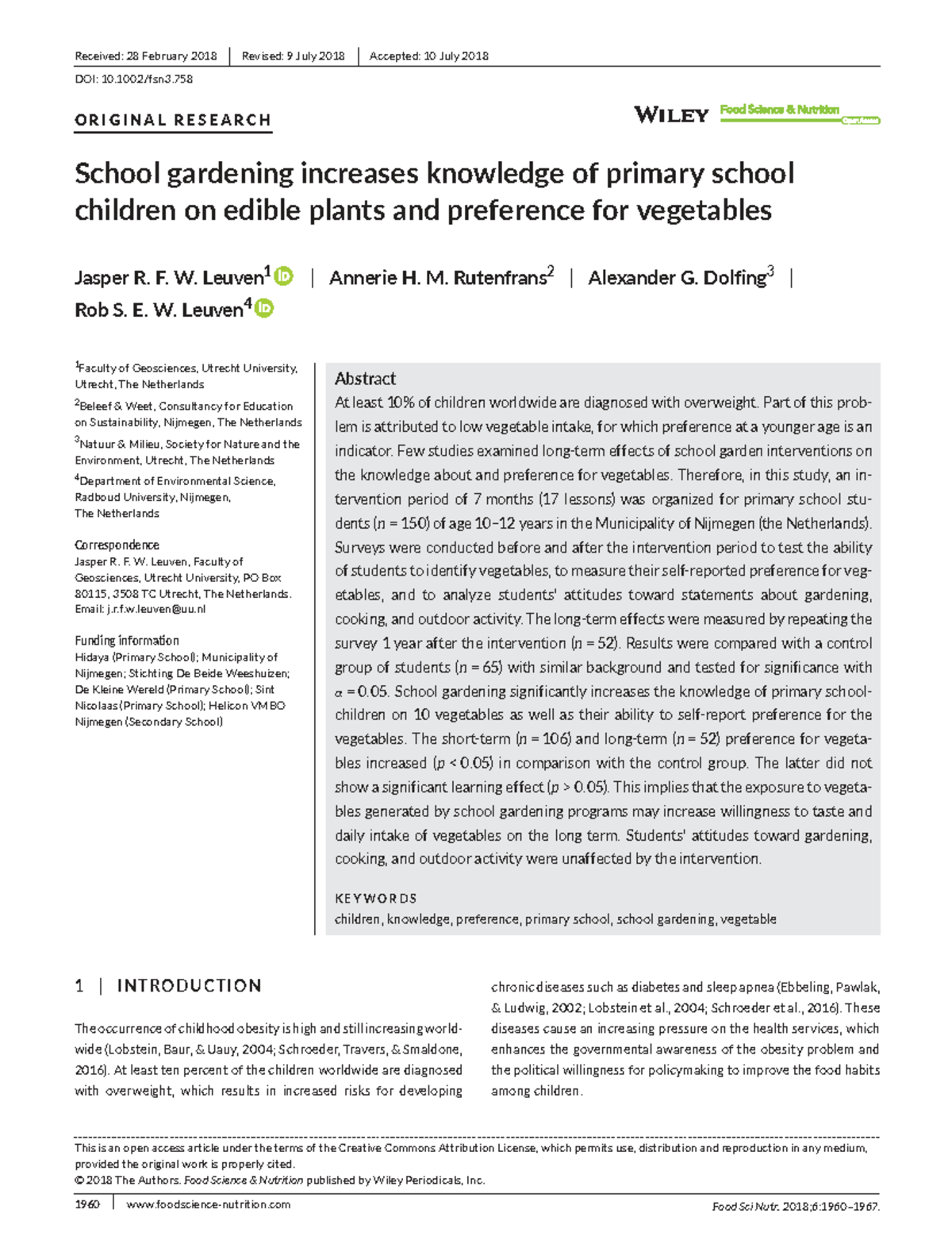 FSN3-6-1960: Impact of School Gardening on Children's Vegetable ...