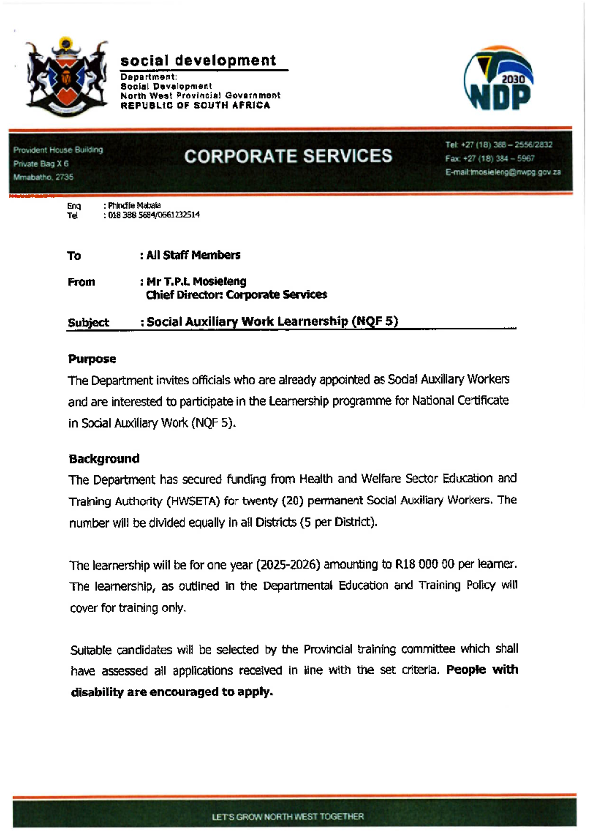 Social Auxiliary Work Learnership (NQF 5) Application Guide - Studocu