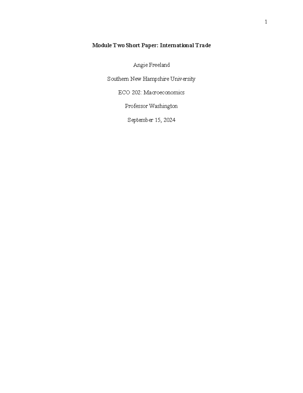 ECO 202 Module Two Short Paper Template F - Module Two Short Paper ...