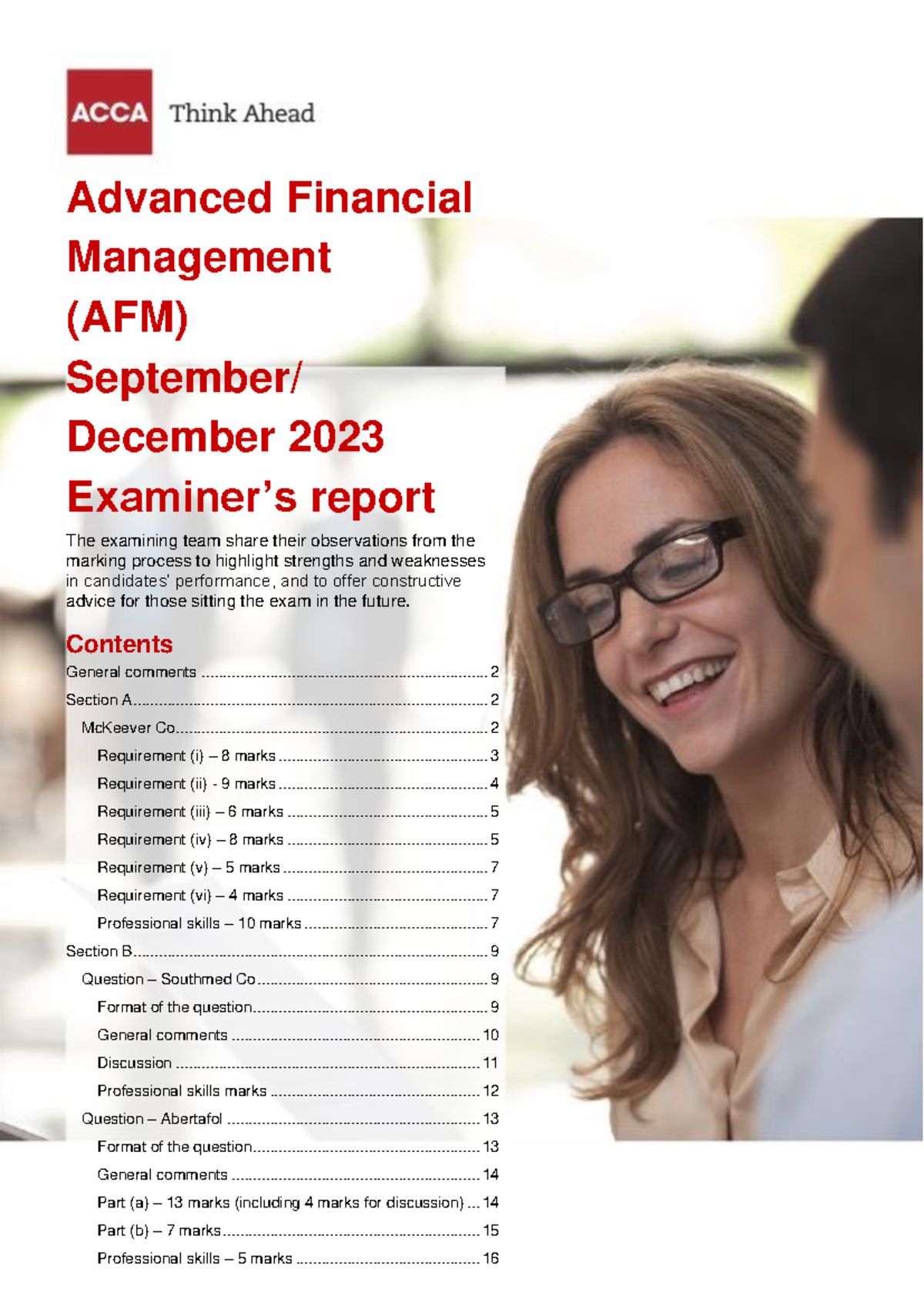 D23 AFM examiner's report - Advanced Financial Management (AFM ...