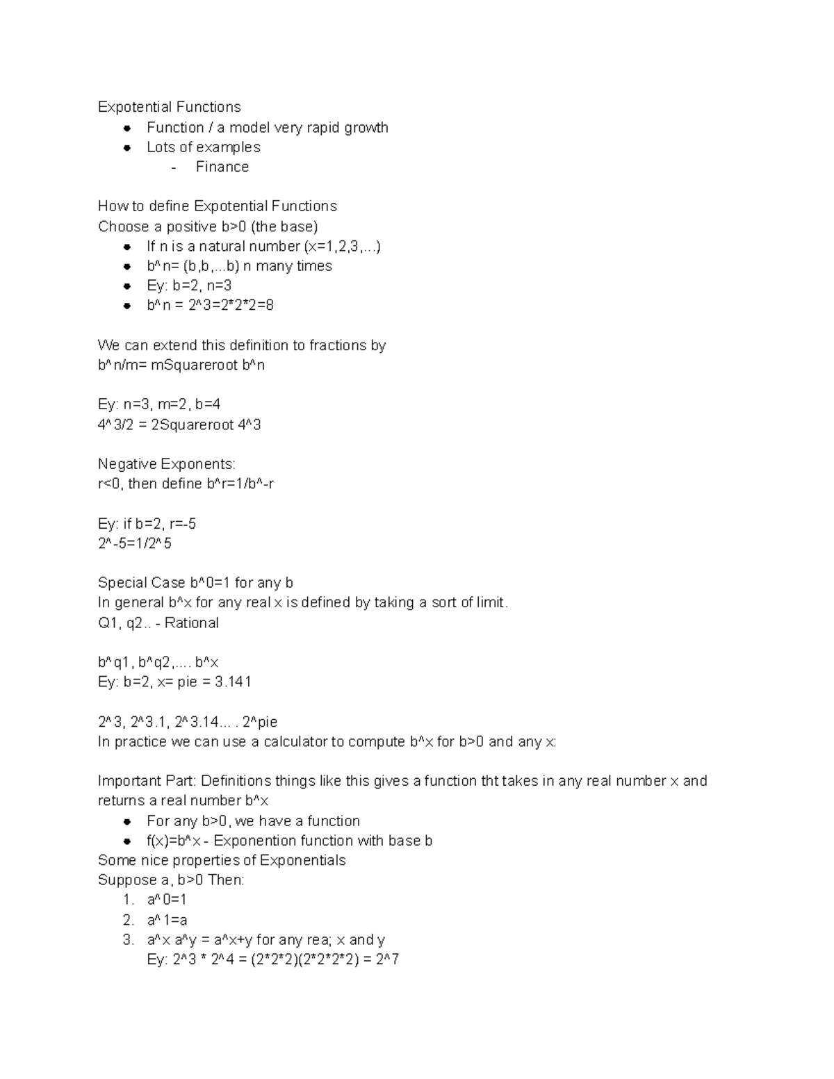 Math 1MM3 - Week 1 Notes on Exponential Functions and Growth - Studocu