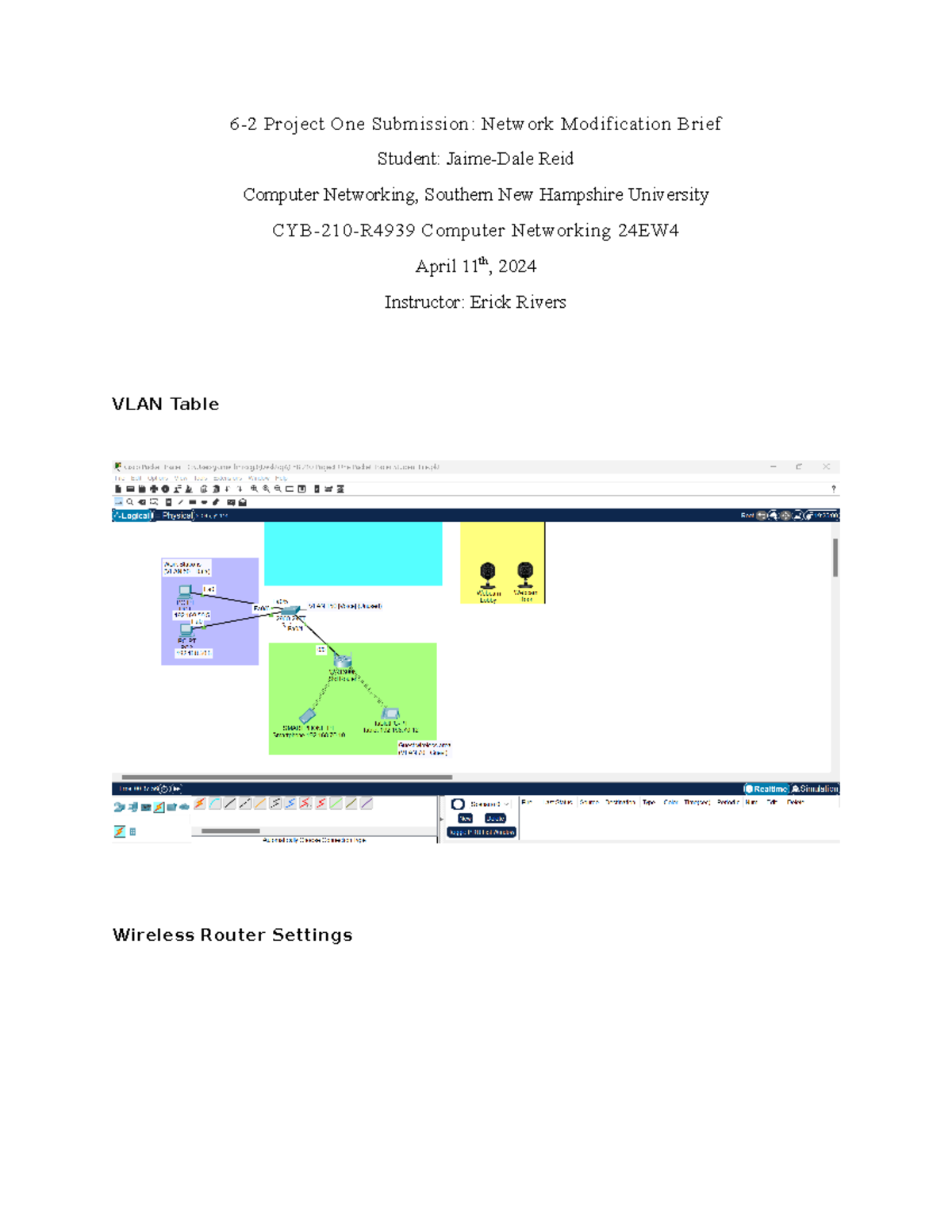 CYB 210 6-2 Project One: Network Modification Brief by Jaime-Dale Reid ...