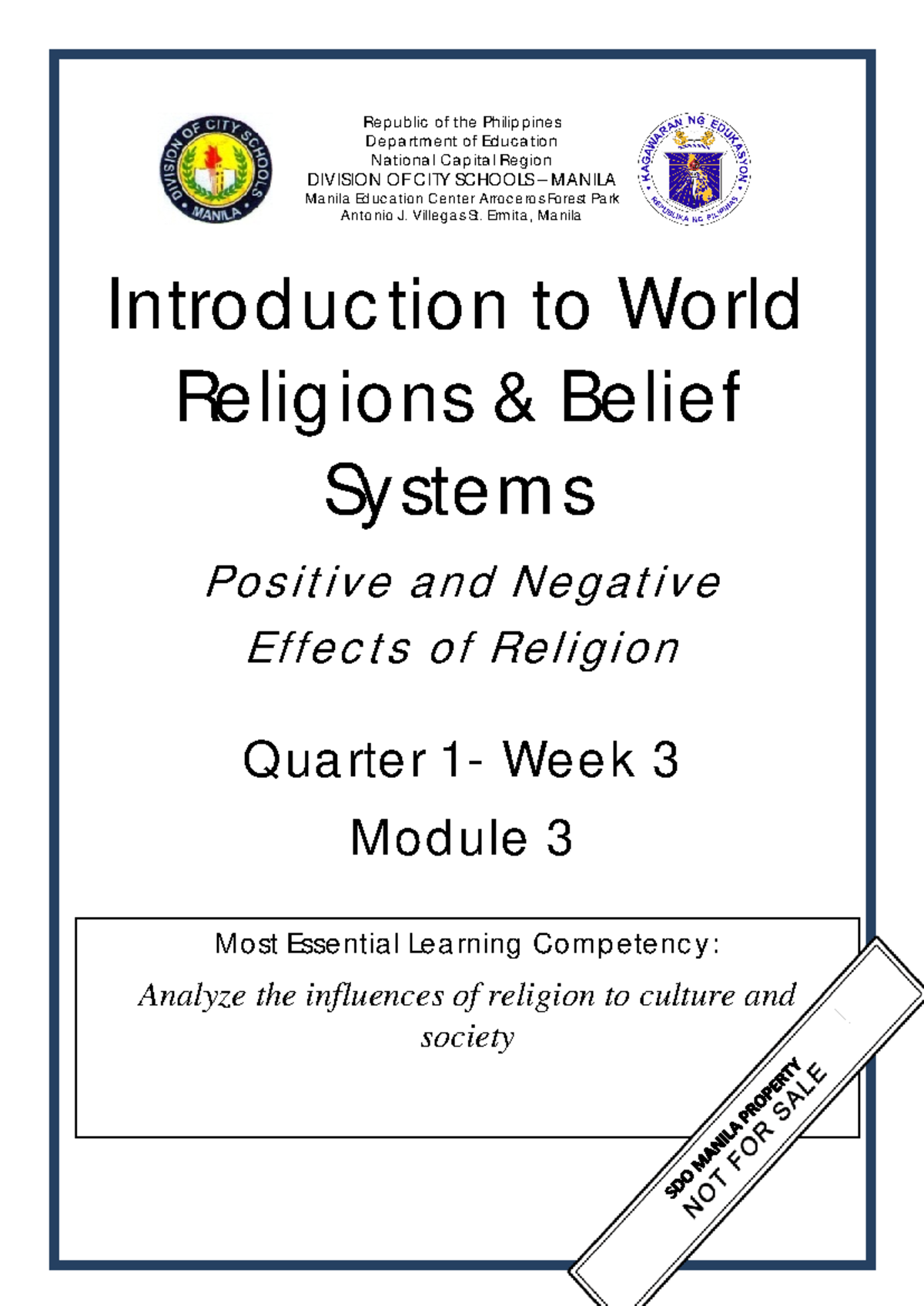 Iwrbs-week-3 - Introduction to World religion - Intro duc tio n to Wo ...