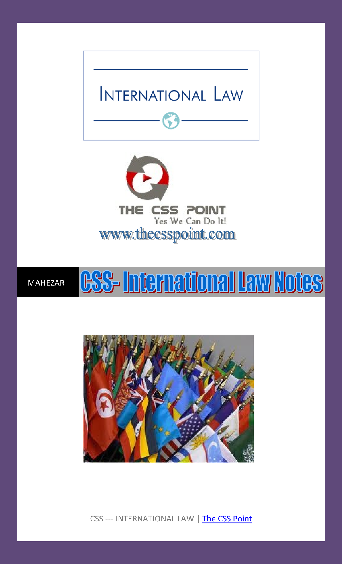 Css 101 International Law Final Exam Study Notes By M Mahesar Studocu
