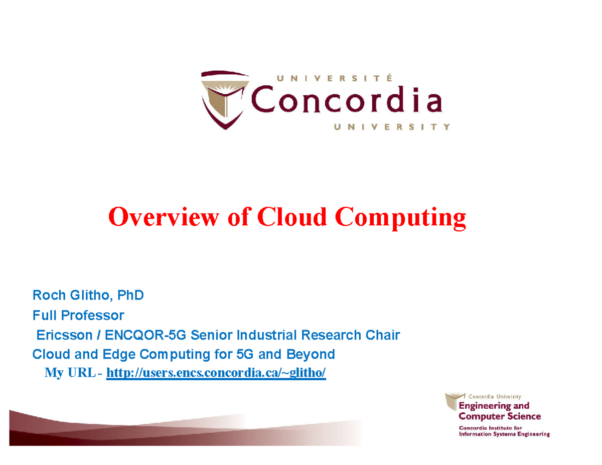 CLOUD NETWORKING AND SERVICE PROVISIONING: An Overview of Cloud ...