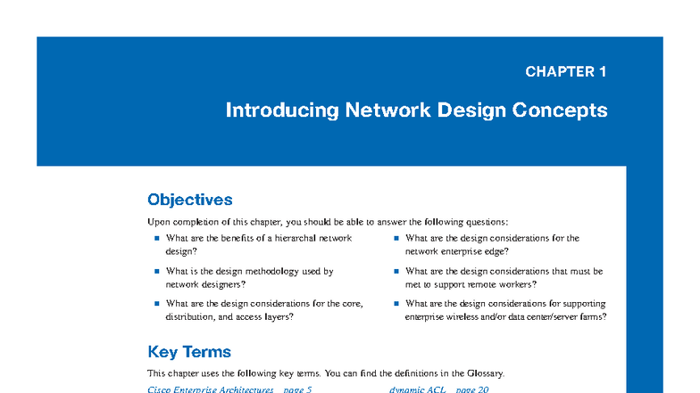 CCNA 2125: Chapter 1 - Introduction to Network Design Concepts - Studocu