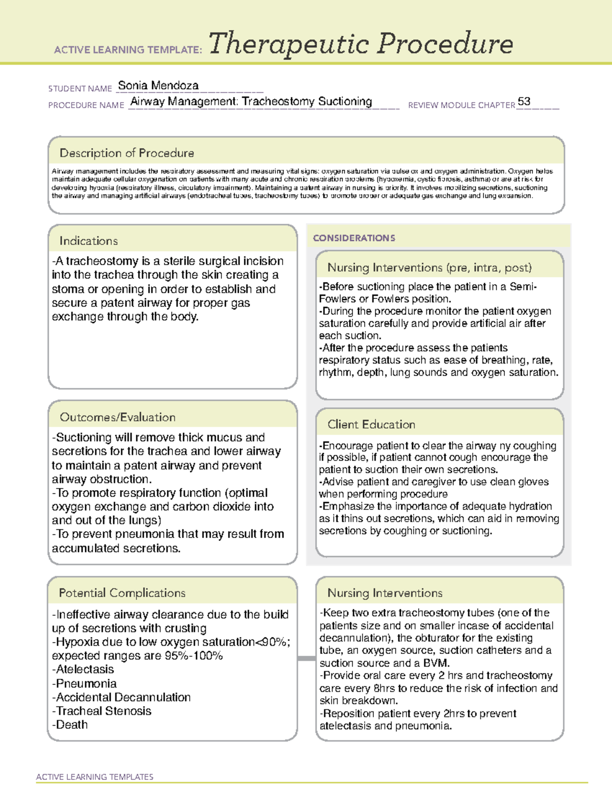 Airway Management Trach Suctioning Therapeutic Procedure - ACTIVE ...