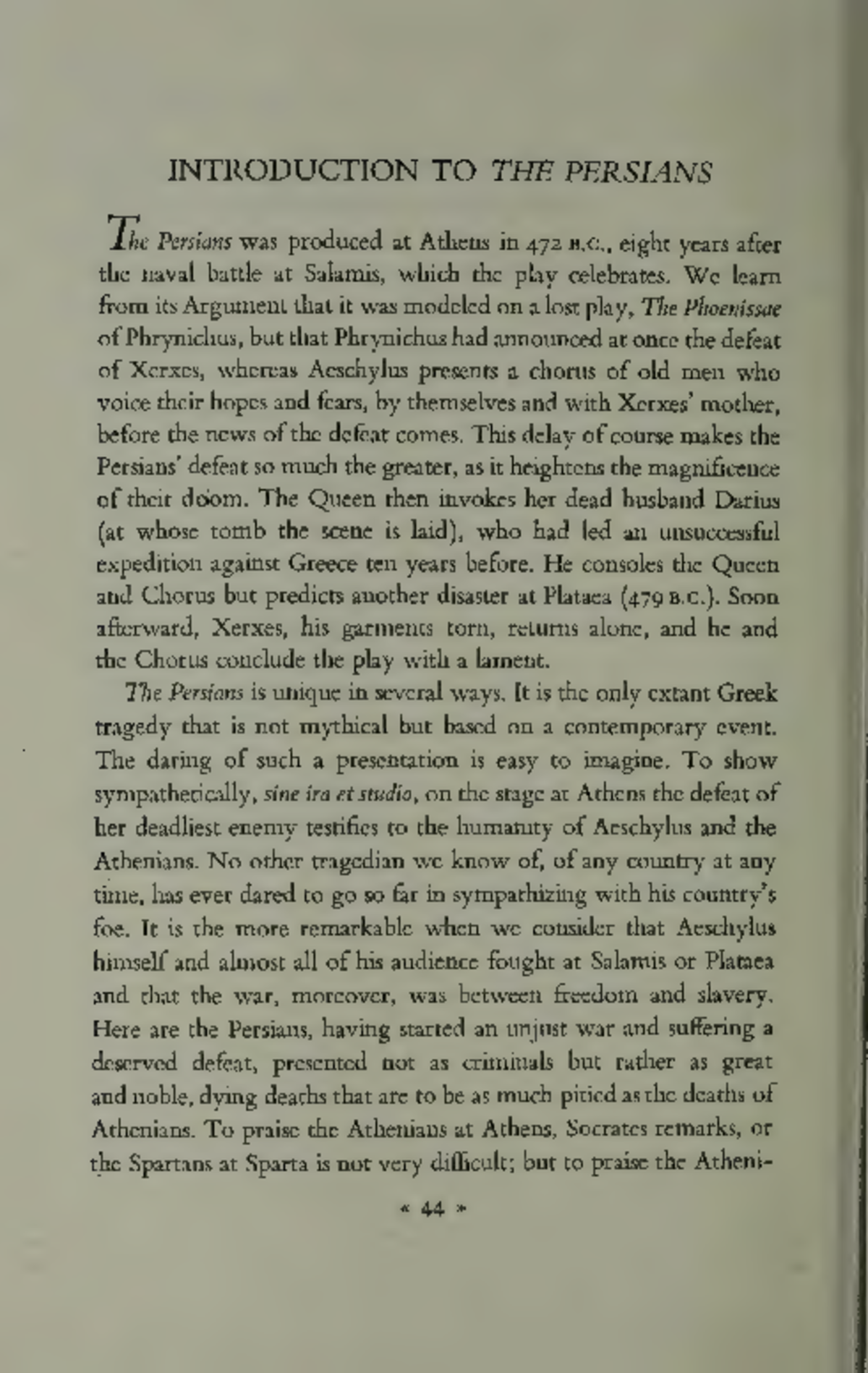 Aeschylus' The Persians (ENG 101): Themes of Defeat and Lamentation ...