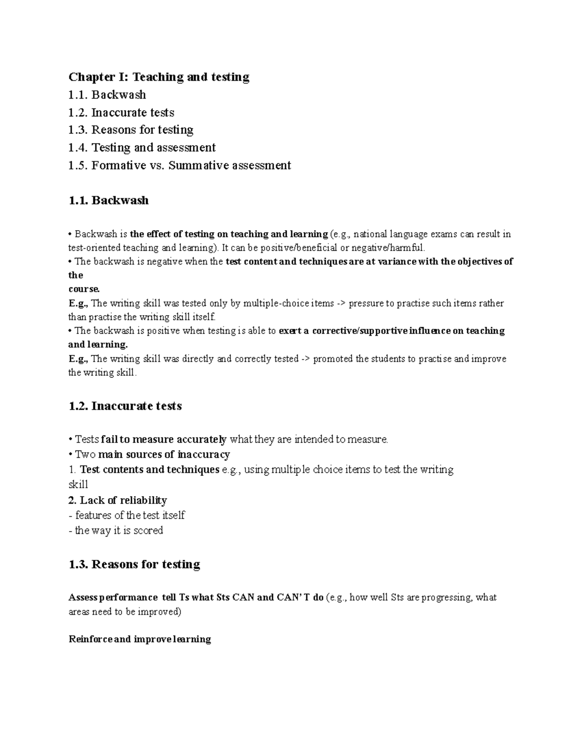 Teaching and Assessment Midterm Review: Key Concepts and Insights - Studocu