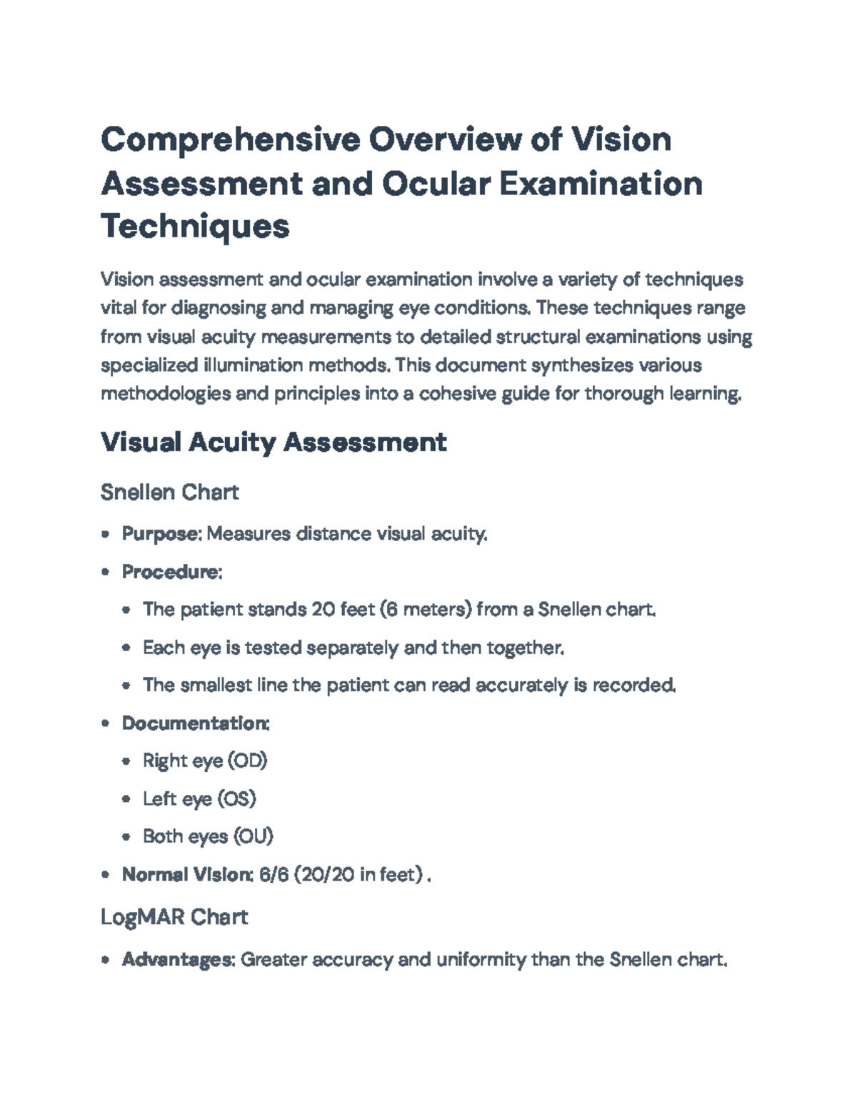 Comprehensive Techniques in Vision Assessment and Ocular Examination ...