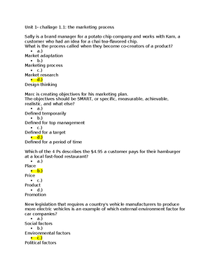 Principles of Marketing Unit 2 Milestone 2 - 1 CONCEPT → Product ...