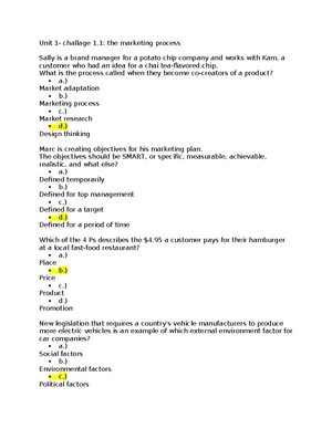Principles of Marketing MKT101 Unit 1 Milestone 1 Overview - Studocu