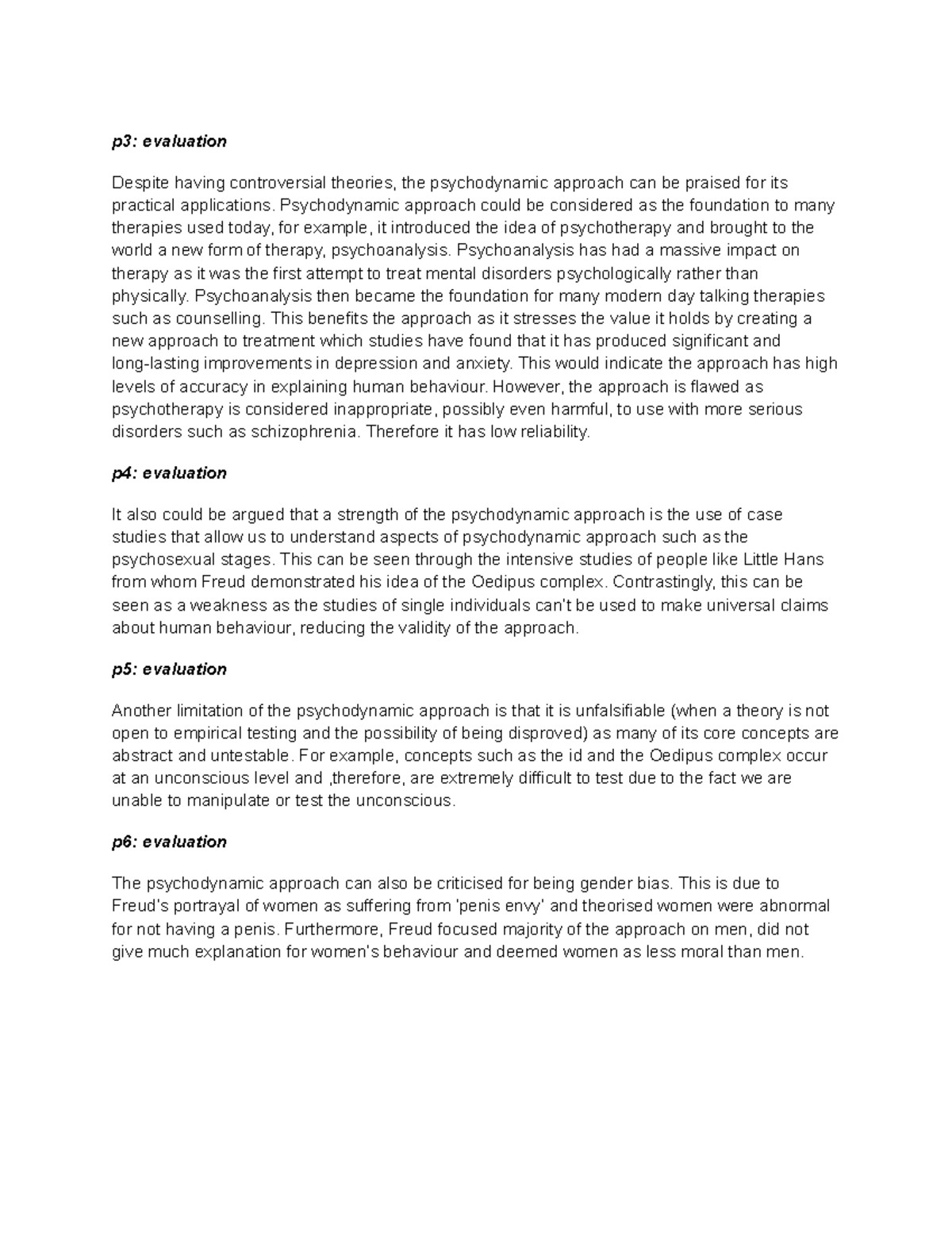 Evaluation of the Psychodynamic Approach: Key Strengths & Limitations ...