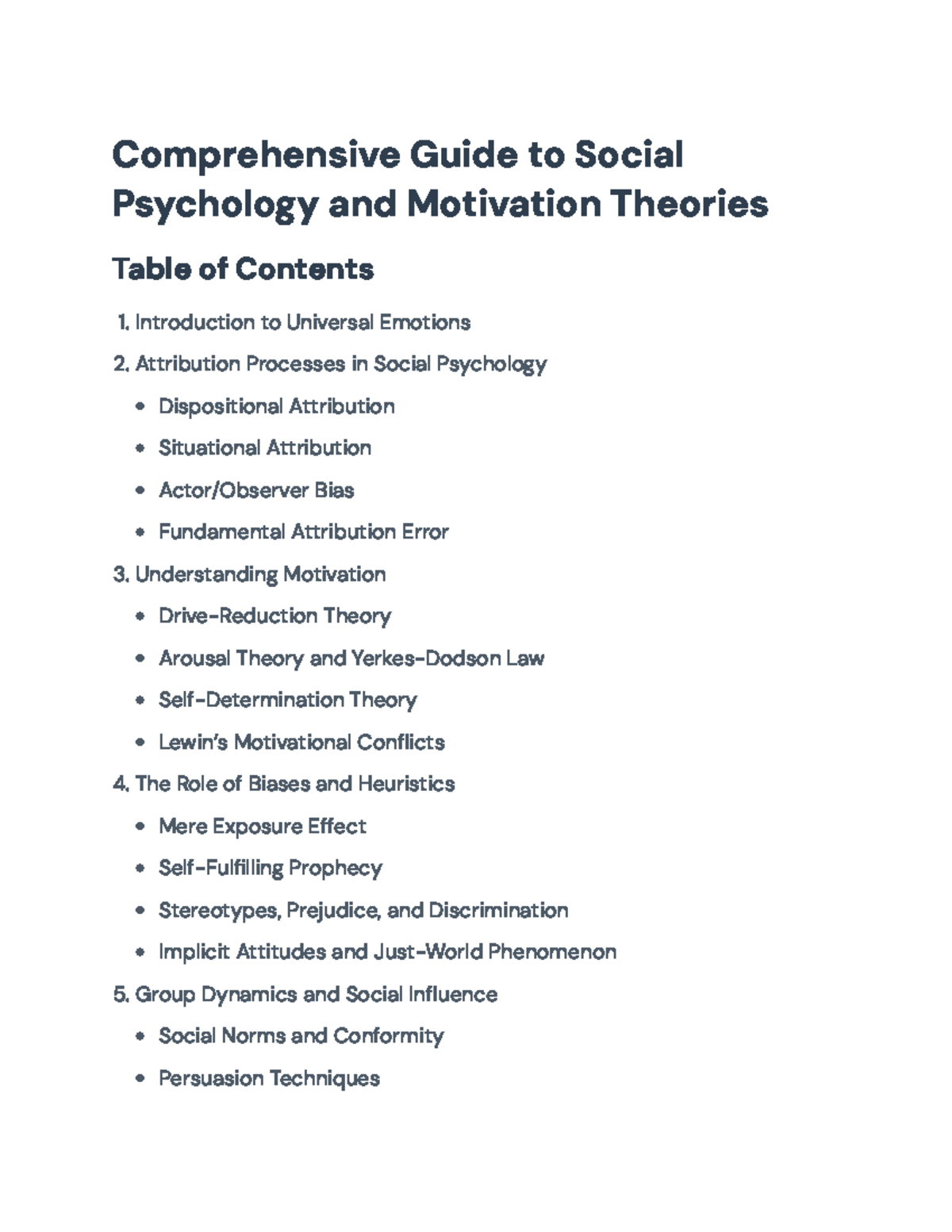 Comprehensive Guide to SP Psychology & Motivation Theories Exam Notes ...