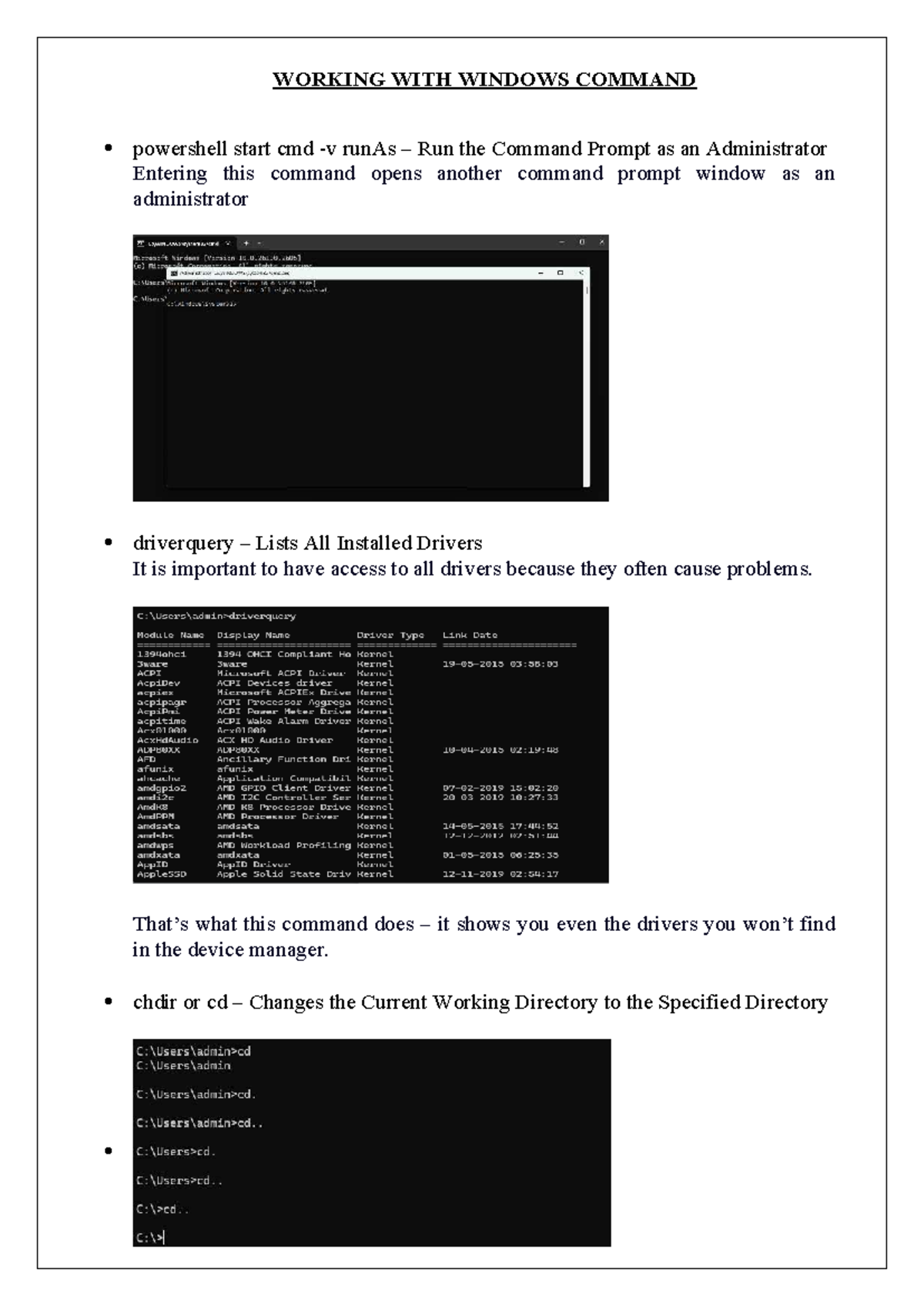 Cmds - Notes for Windows Command Line Operations - Studocu