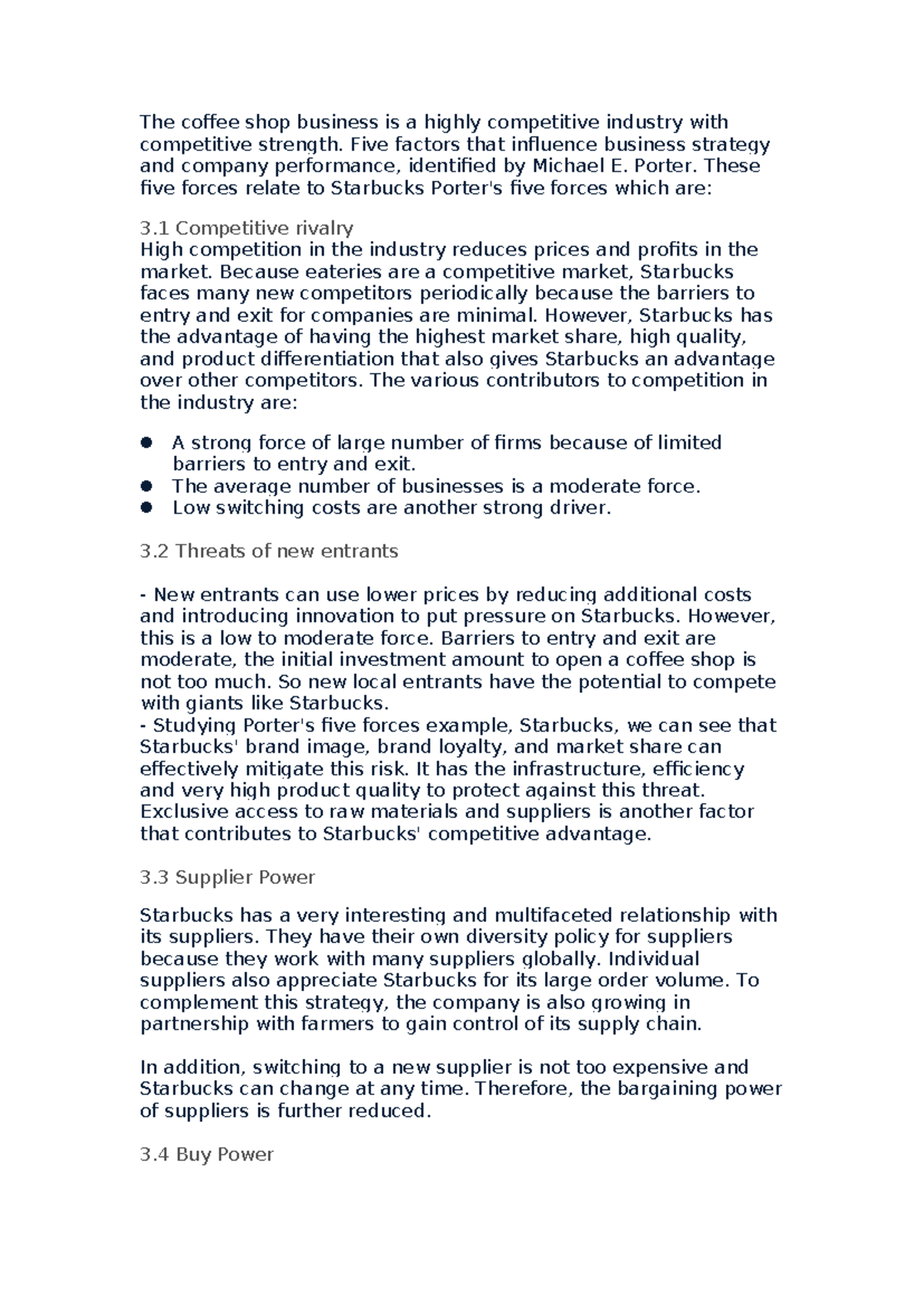 BUS 101: Speaking Final Test on Porter's Five Forces Analysis - Studocu