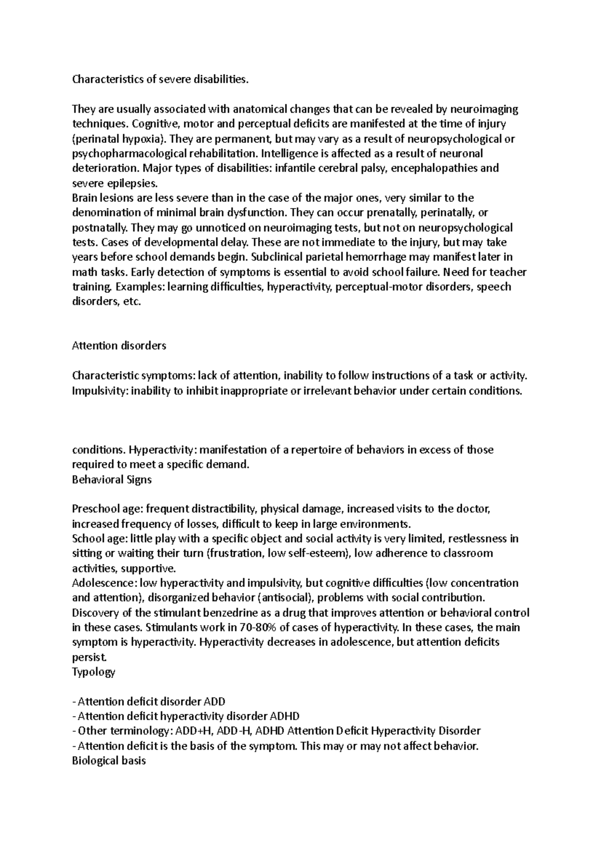 Characteristics of Severe Disabilities in Neuropsychology: A Study ...