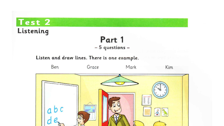 Test 2 starters - Test 2 Listening Part 1 5 questions Listen and draw ...