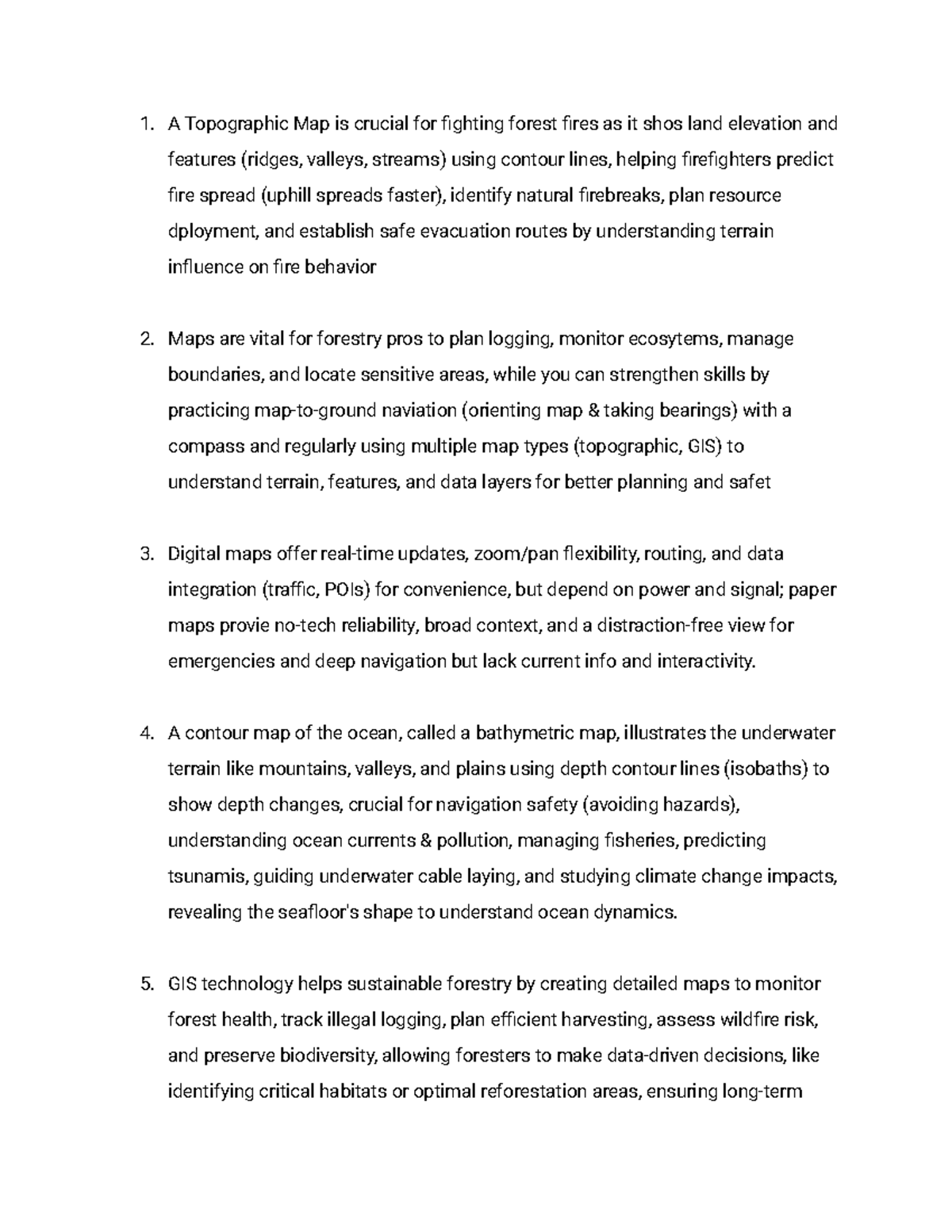 Topographic Maps and Their Role in Forest Fire Management (ENV 101 ...