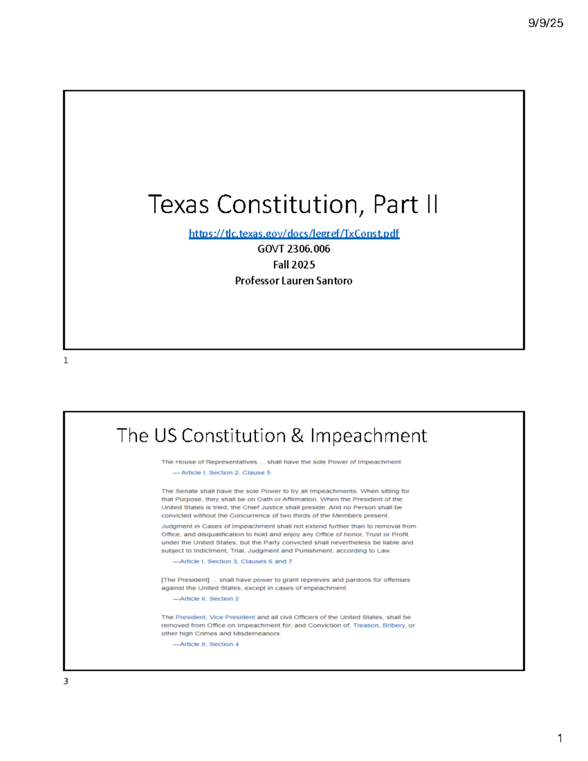 Texas Constitution Overview and Comparison to U.S. Constitution (GOVT ...