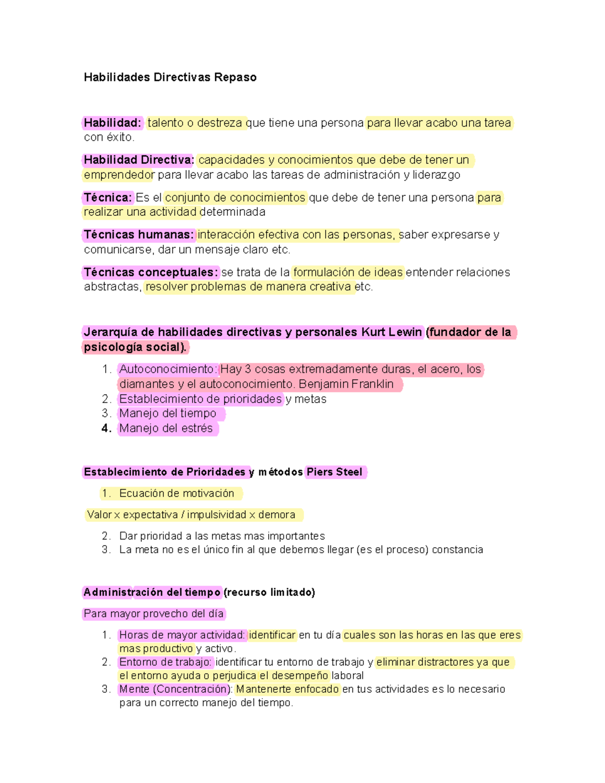 Habilidades Directivas Repaso - Habilidades Directivas Repaso Habilidad ...