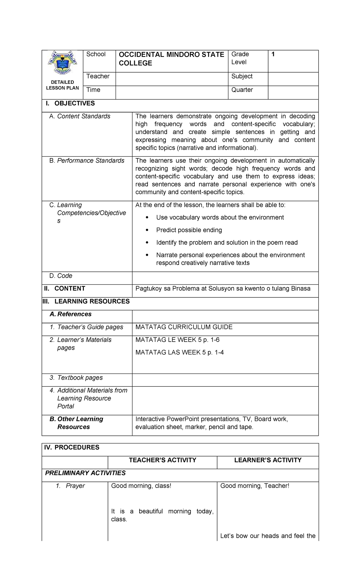 DLP-Health 1st Grade Final Lesson Plan: Understanding Healthy Foods ...