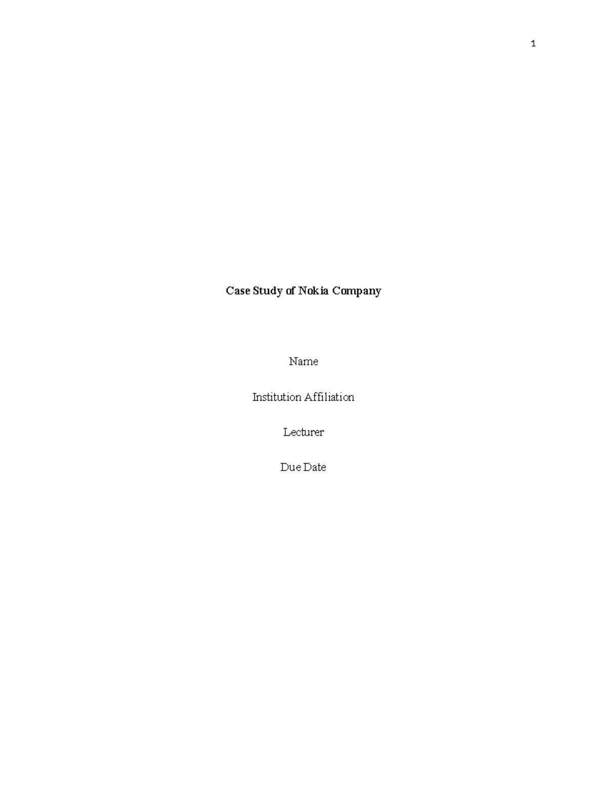 Case Study: Change Management Strategies for Nokia (BUS 101) - Studocu