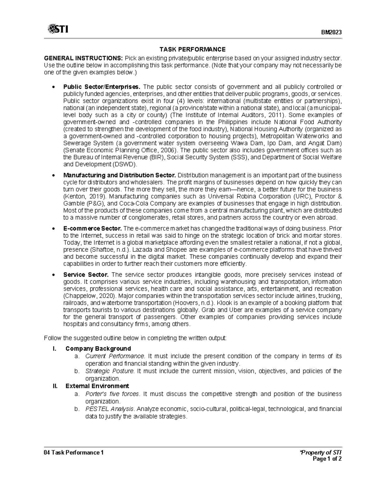 04 Task Performance 1: Organizational Analysis and Strategy Development - Studocu