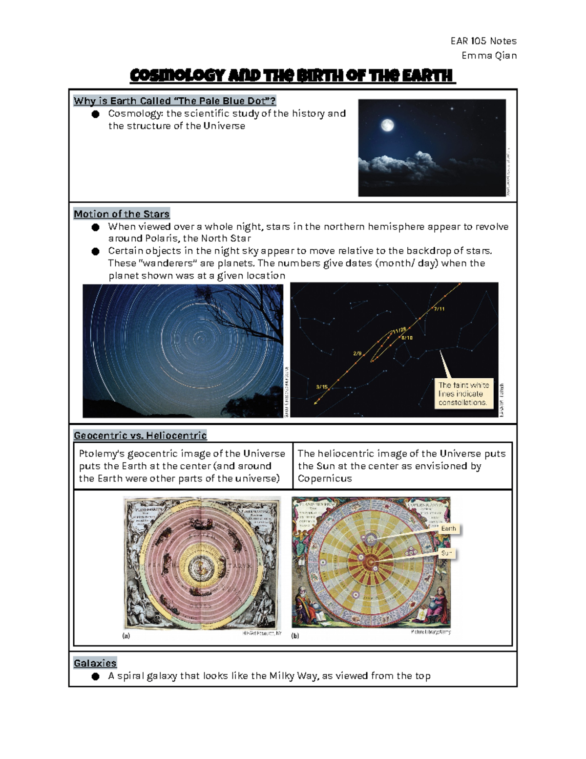 COSM 101: Cosmology & Earth's Formation - Key Concepts & Theories - Studocu