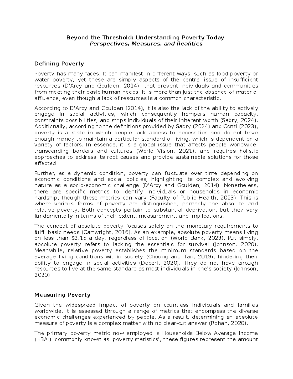 Unit 17 - Analyzing Poverty: Definitions, Measurements, and Impacts ...
