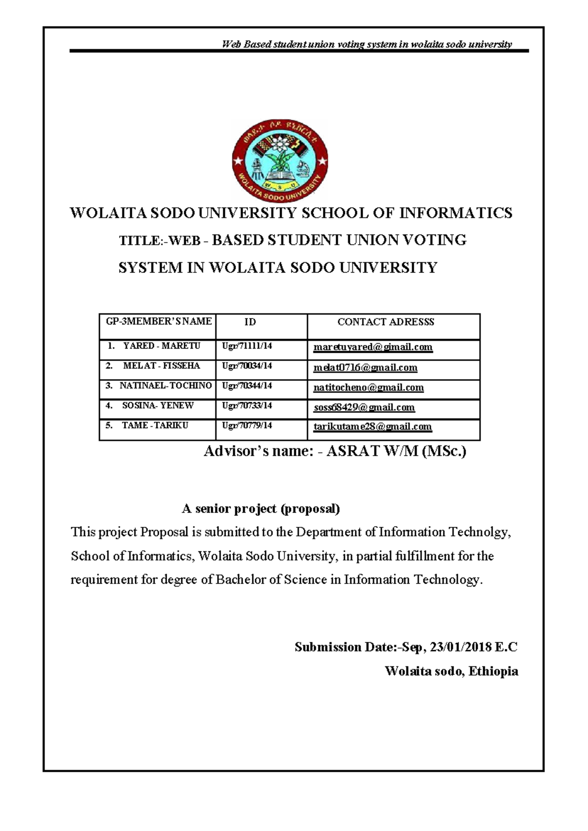 Web-Based Student Union Voting System Proposal (IT 101) - Studocu