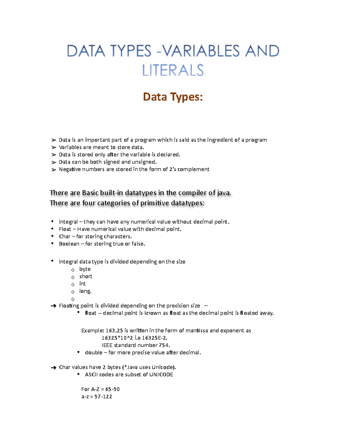 009 Java Data Types: Variables, Literals, and Categories Explained ...