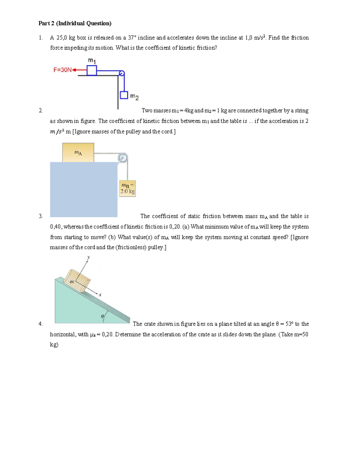 3.1 Newton's Laws with Friction - Part 2 Analysis - Studocu