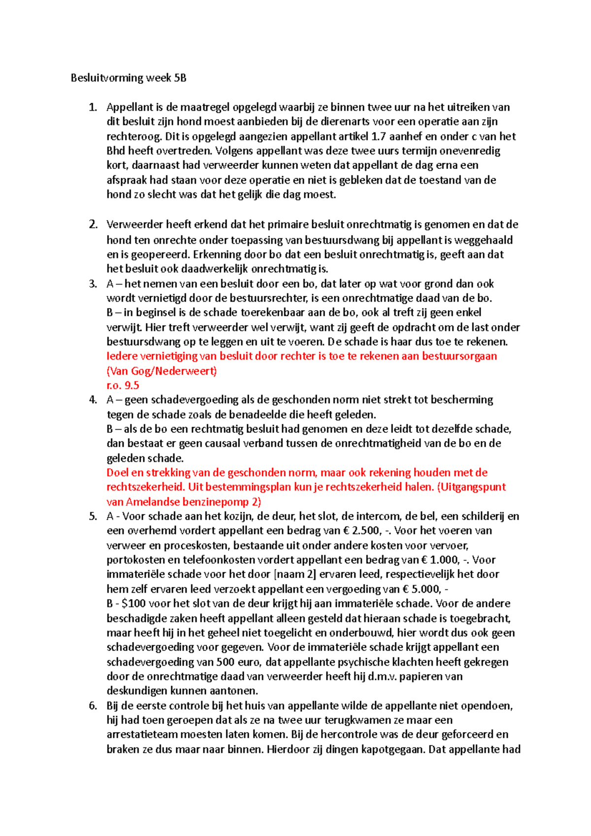 Besluitvorming en aansprakelijkheid in week 5B: Analyse en discussies - Studeersnel