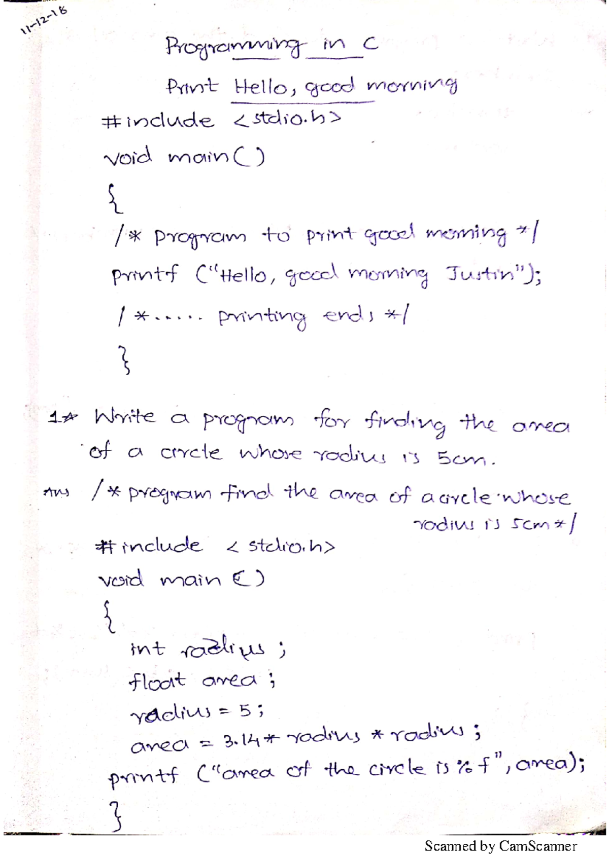 Fundamentals of C Programming lecture notes - Programming in C - Studocu