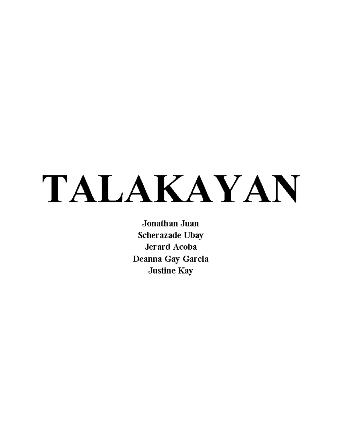 TALAKAYAN: Impormal at Pormal na Diskusyon sa Klase 1603-1934 - Studocu
