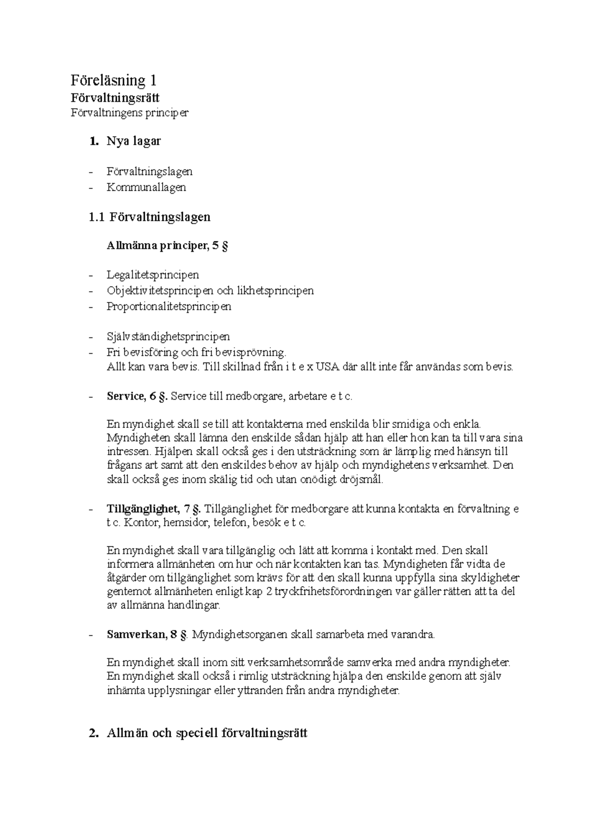 Förvaltningsrätt, f1 - Föreläsning 1 Förvaltningsrätt Förvaltningens ...